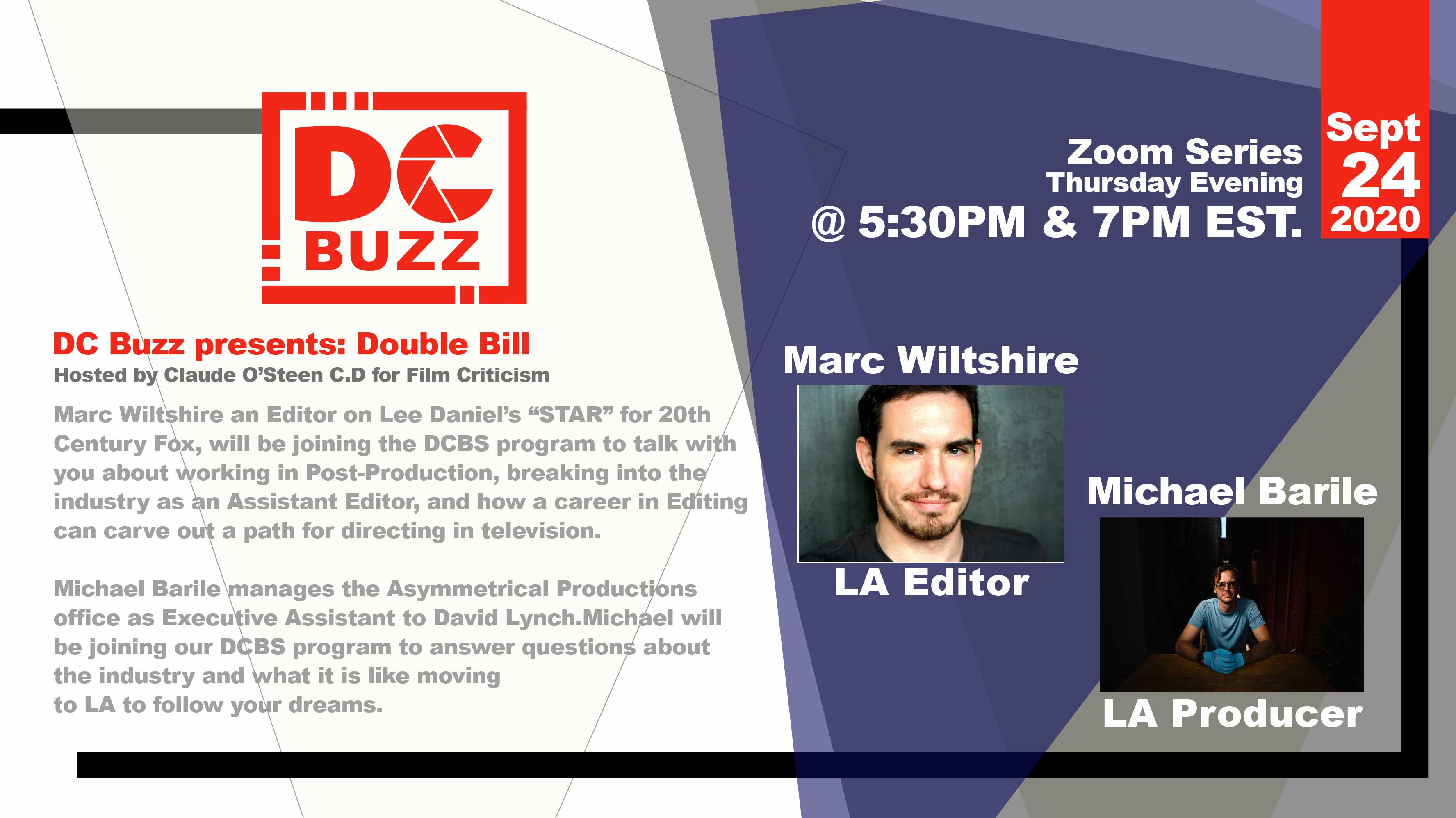 DC Buzz Zoom Series September: – Digital Cinematography